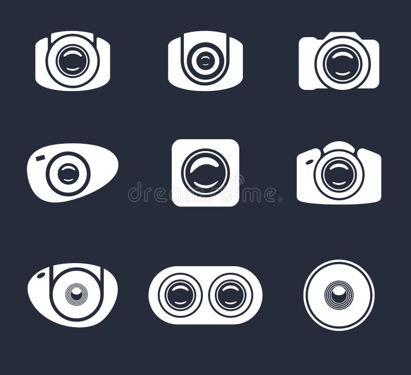 Set of Light Icon Camera and Mobile Lens Stock Vector - Illustration of ...