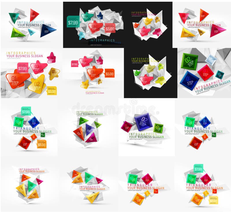 Set of Light, Paper Design Option Infographic Stock Vector ...