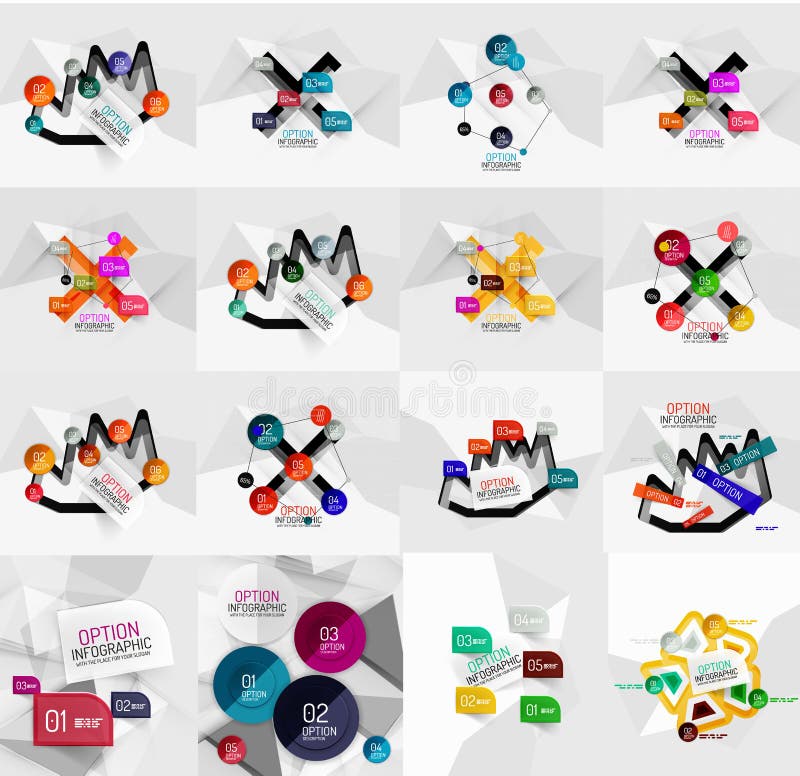 Set of Light, Paper Design Option Infographic Stock Vector ...