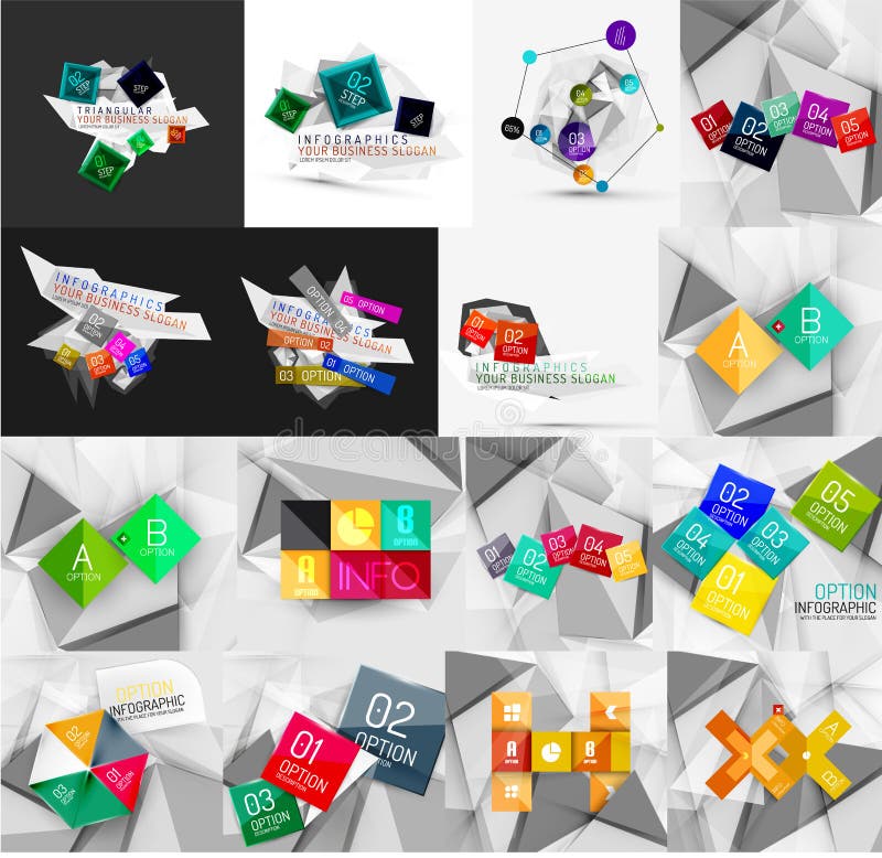 Set of Light, Paper Design Option Infographic Stock Vector ...