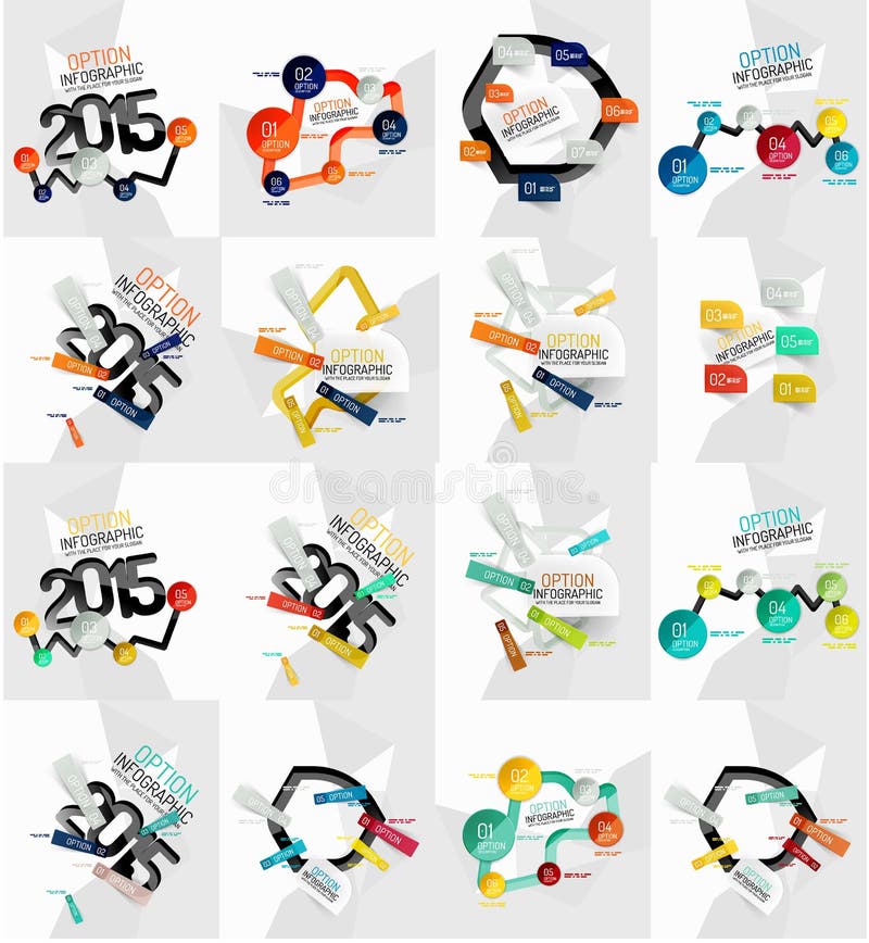 Set of Light, Paper Design Option Infographic Stock Vector ...