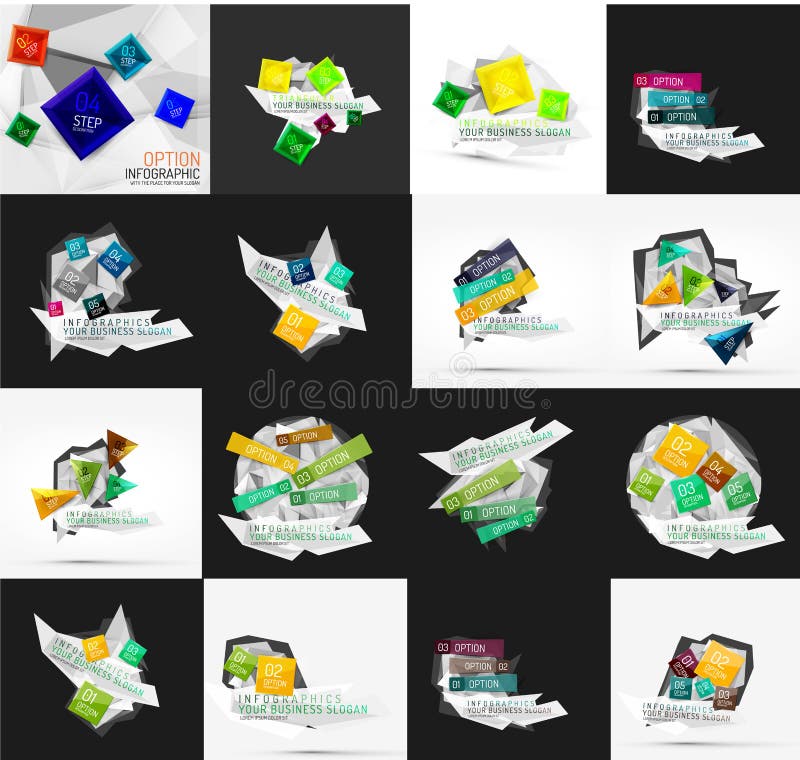 Set of Light, Paper Design Option Infographic Stock Vector ...