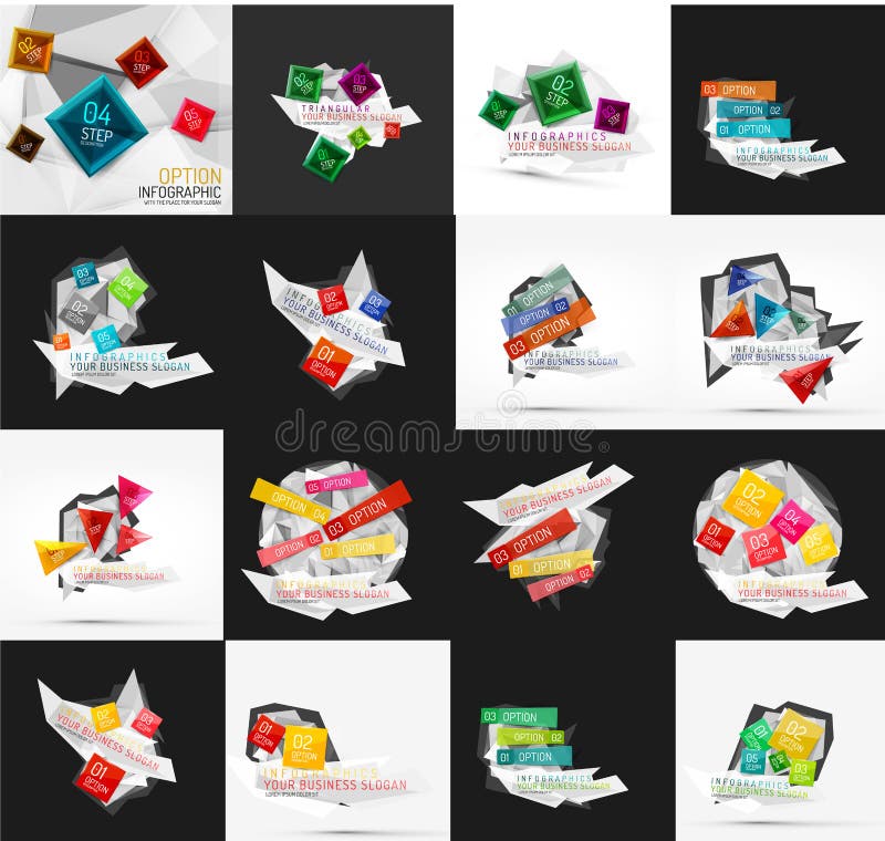 Set of Light, Paper Design Option Infographic Stock Vector ...