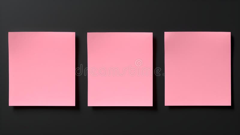 Set of Light Pink Square Paper Notes on a Black Background ...