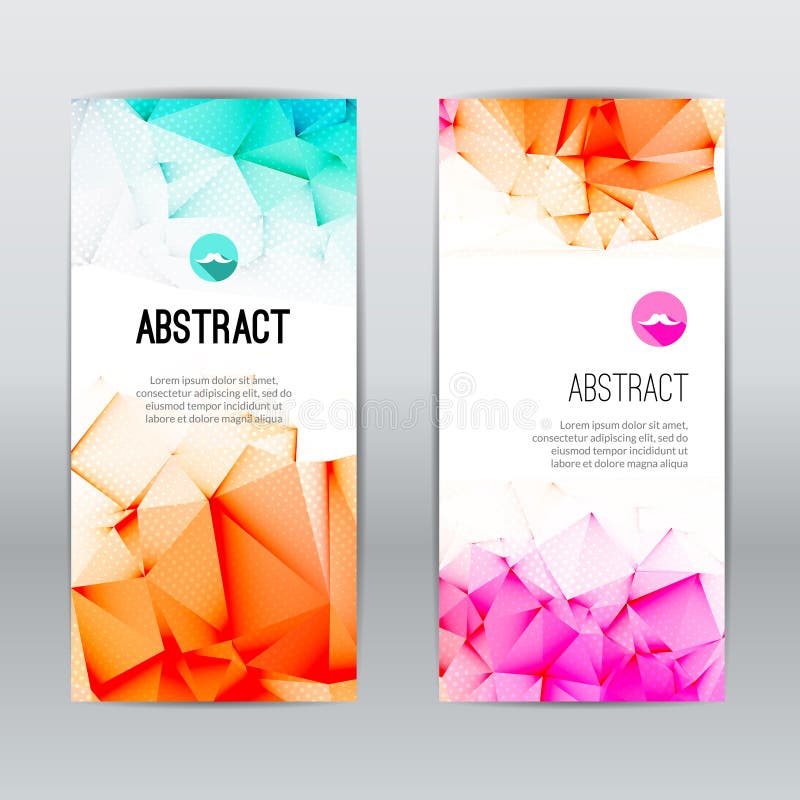 Set of Light Polygonal and Triangular Geometric Banners for Modern ...