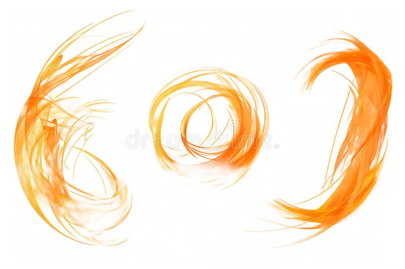 Set of Light Swirl Effects Wizard Spell on a White Background. Stock ...