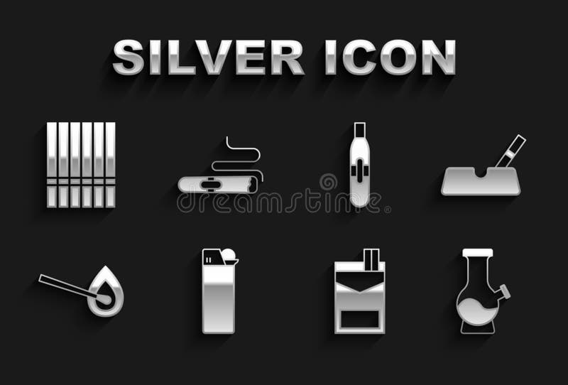 Set Lighter, Ashtray with Cigarette, Bong, Cigarettes Pack Box, Burning ...