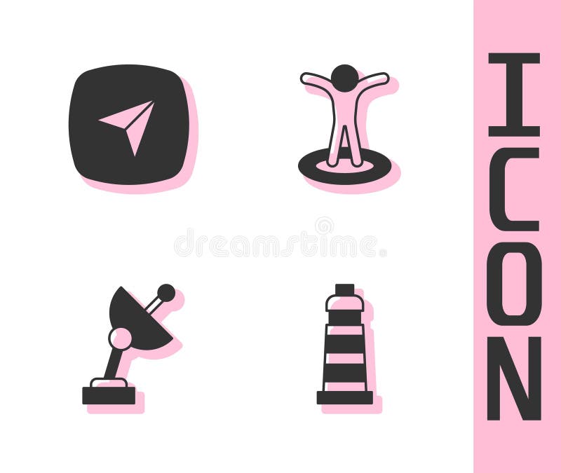 Set Lighthouse, Infographic of City Map Navigation, Radar and Location ...