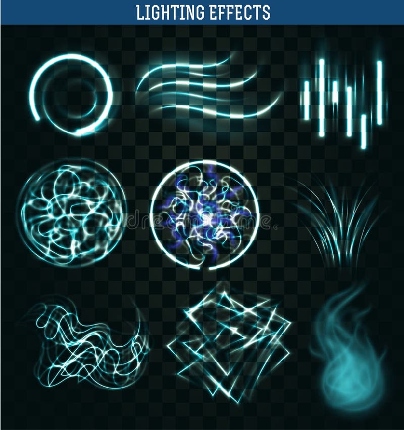 Set Lighting Isolated Effect. Magic, Bright, Brilliant Patches of Light ...