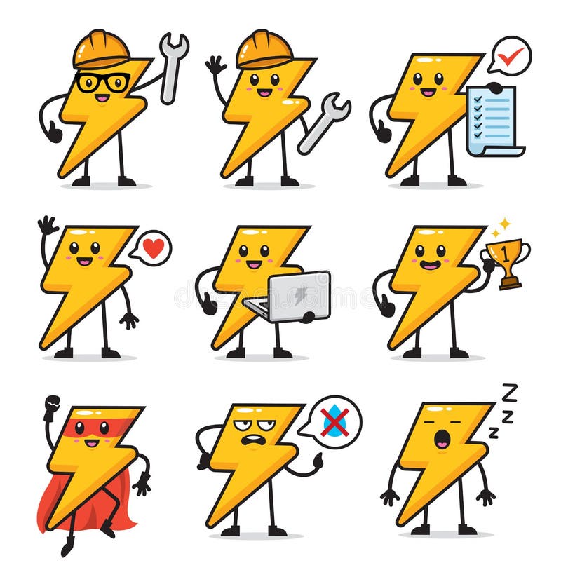Lightning Bolt Mascot Stock Illustrations – 366 Lightning Bolt Mascot ...