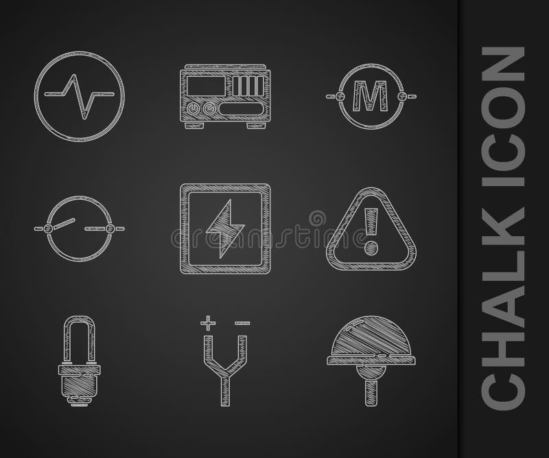 Set Lightning Bolt, Electric Cable, Emitting Diode, Exclamation Mark ...