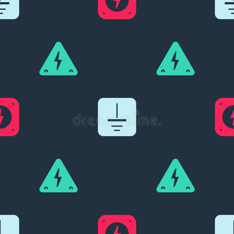 Set Lightning Bolt, Electrical Symbol Ground and High Voltage on ...