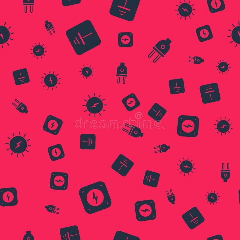 Set Lightning Bolt, Electrical Symbol Ground, Solar Energy Panel and ...