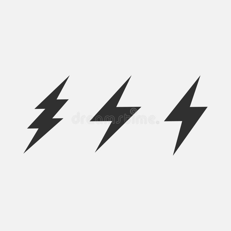 Set of Lightning Bolt Icon - Electric Icon Bundle Stock Illustration ...