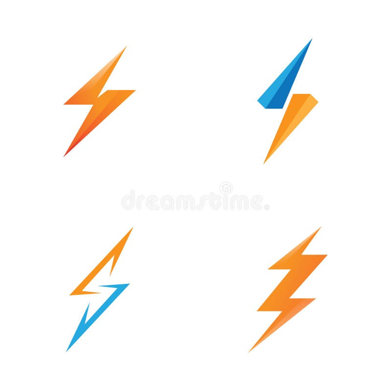 Set Lightning , Flash Logo Template Vector Icon Stock Vector ...
