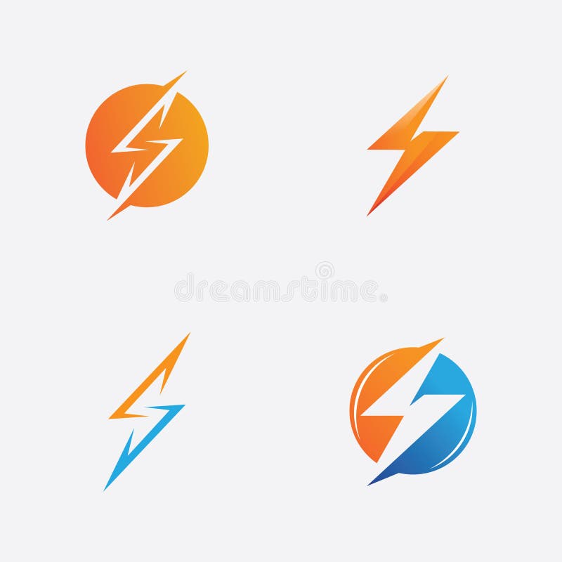Set Lightning , Flash Logo Template Vector Icon Stock Vector ...
