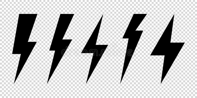 Set Lightning Icons. Lightning Bolt Vector Stock Illustration ...
