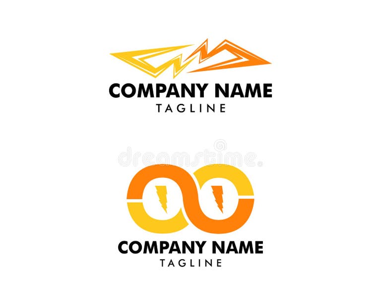 Set of Lightning Infinity Logo Template Design Stock Vector ...