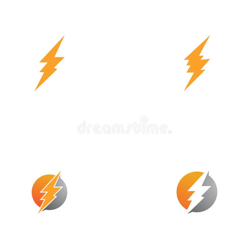 Set Lightning Logo Template Vector Symbol Stock Vector - Illustration ...