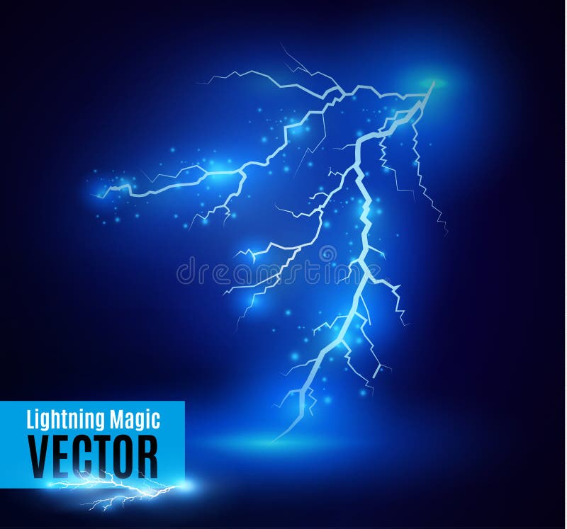 A Set of Lightning Magic and Bright Light Effects. Vector Illustration ...