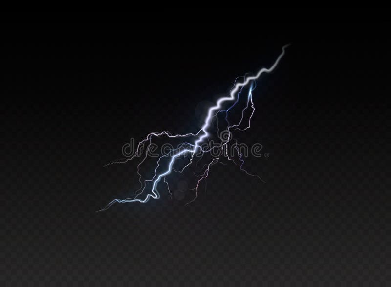 A Set of Lightning Magic and Bright Light Effects. Vector Illustration ...