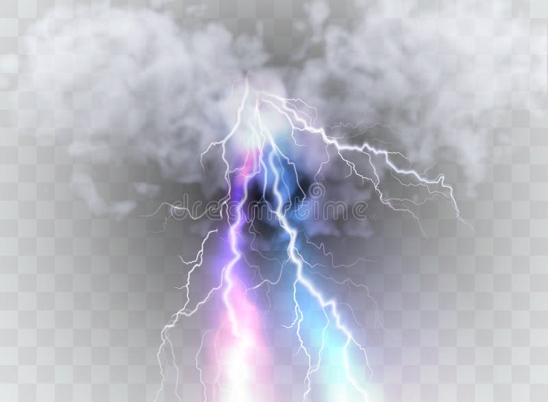 A Set of Lightning Magic and Bright Light Effects. Vector Illustration ...