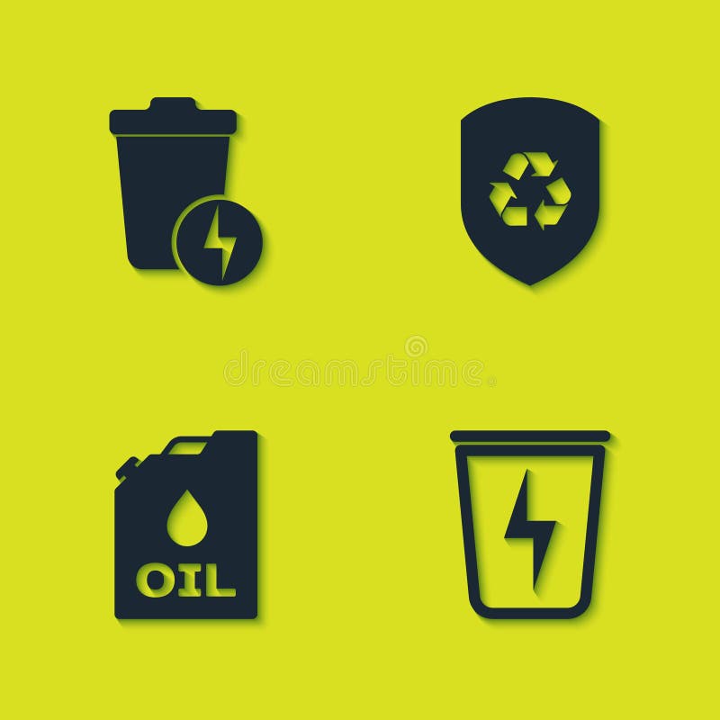 Set Lightning with Trash Can, , Canister Machine Oil and Recycle Inside ...