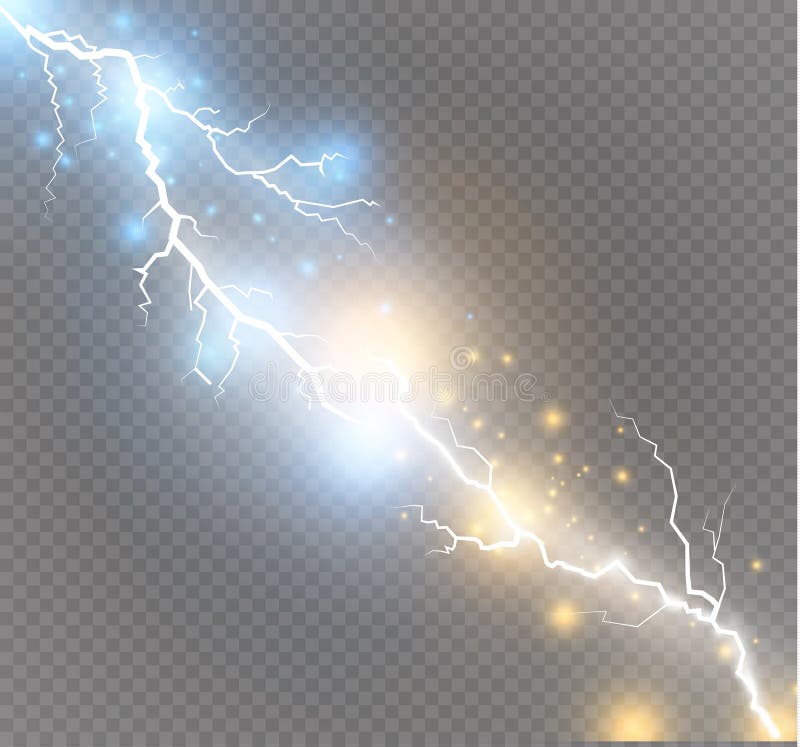 Set of Lightnings. Magic and Bright Lighting Effects Stock Illustration ...