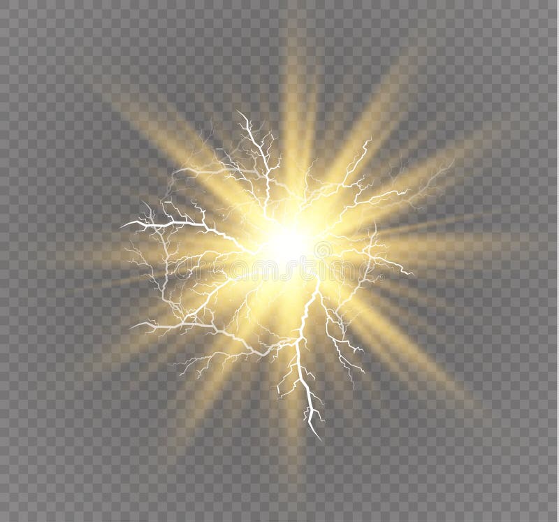 Set of Lightnings. Magic and Bright Lighting Effects Stock Illustration ...