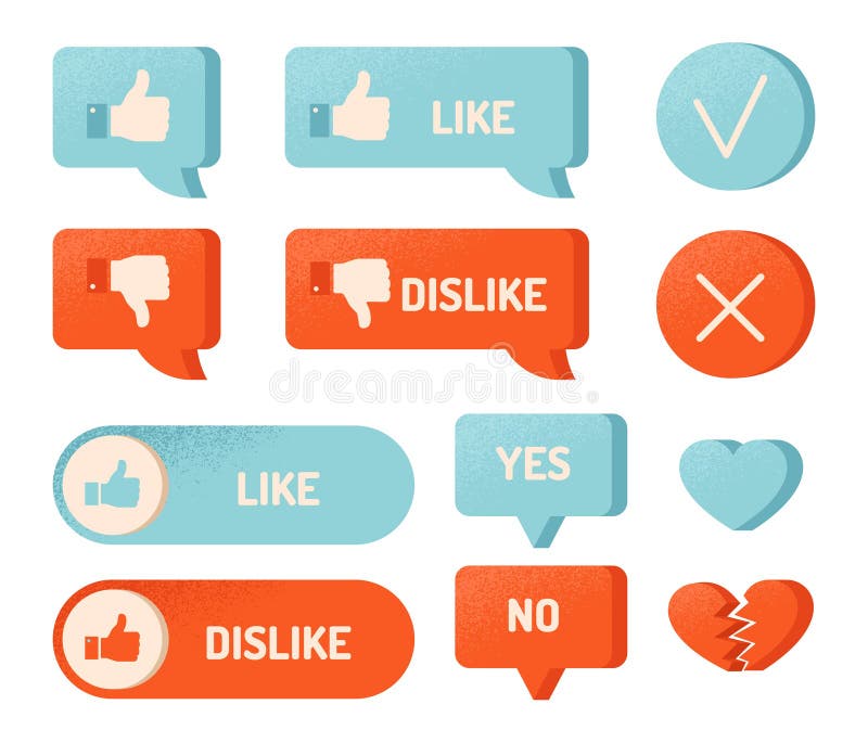 Set of like and dislike stock vector. Illustration of vector - 263860144