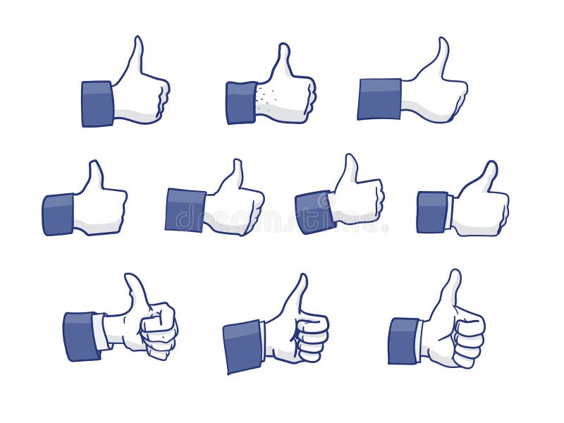 Set of Like Hand icons stock vector. Illustration of blue - 49397071