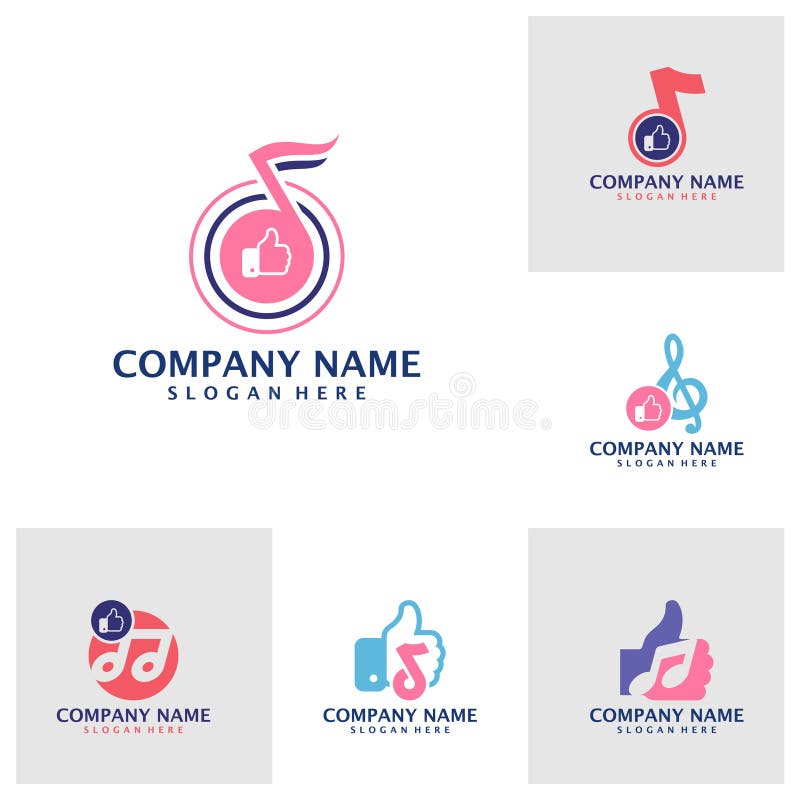 Set of Like Music Logo Design Vector. Good Music Logo Design Template ...
