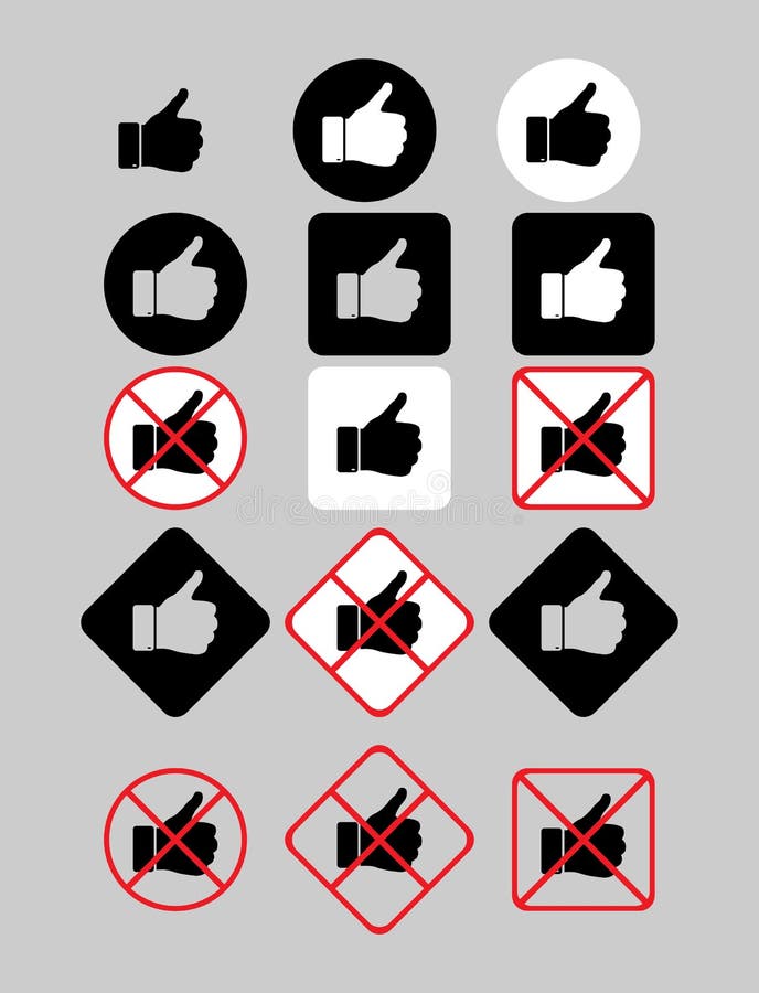 Set of Like Symbols for Websites and Applications Stock Illustration ...