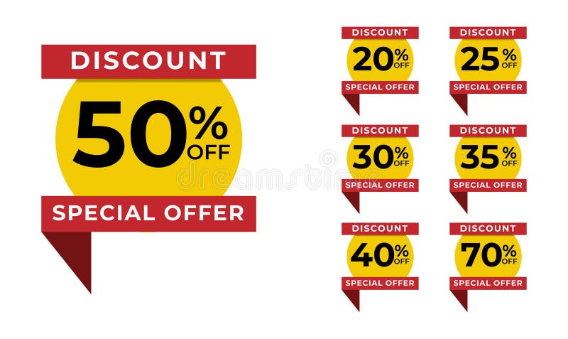 Set Limited Offer Discount Stickers and Price Tags Bundle. Vector ...