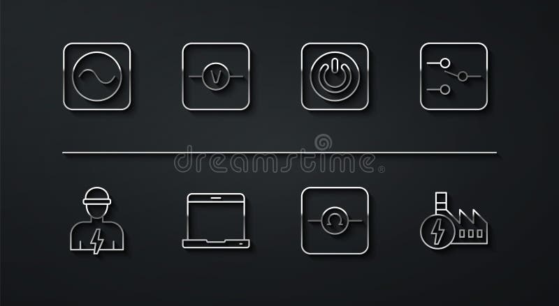 Set Line AC Voltage Source, Electrician, Switch in Electronic Circuit ...