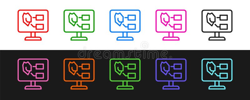 Set Line Agricultural Soil Test and Results Icon Isolated on Black and ...