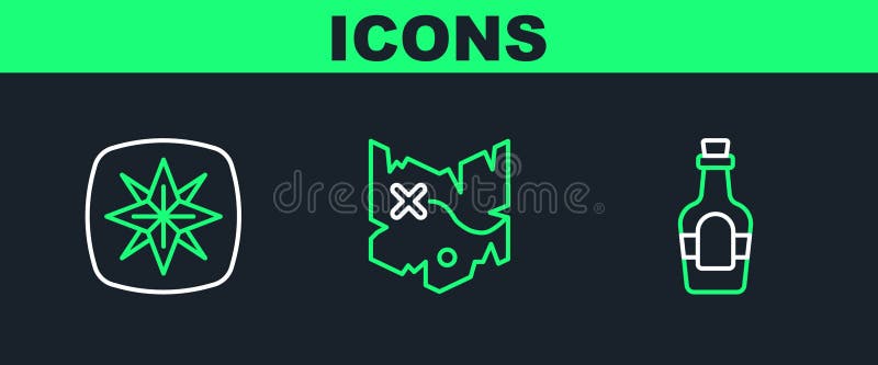 Line Pirate Treasure Map Icon Stock Illustrations – 1,745 Line Pirate ...