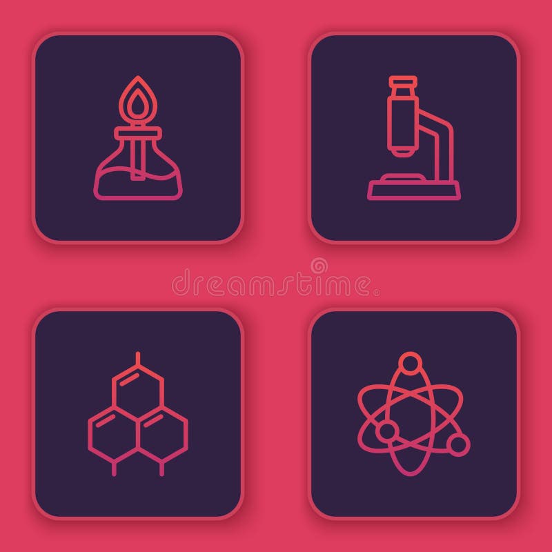 Set Line Alcohol or Spirit Burner, Chemical Formula, Microscope and ...