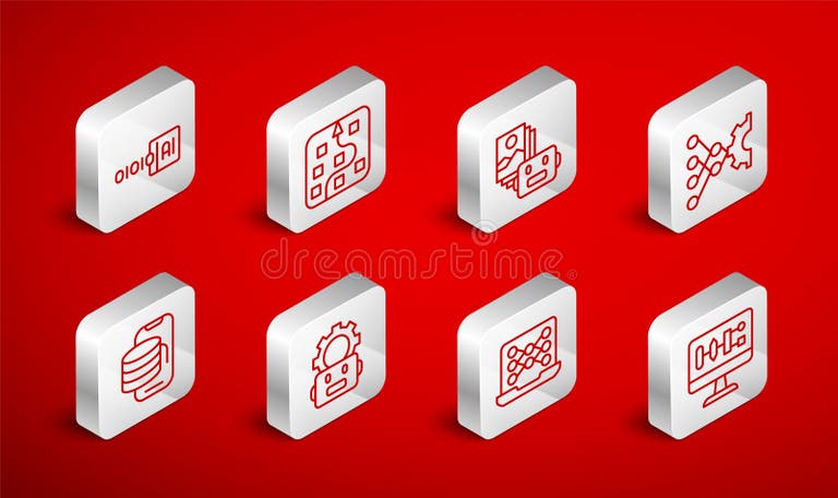 Set Line Algorithm, Neural Network, Artificial Intelligence Robot, Binary Code, Robot Setting ...