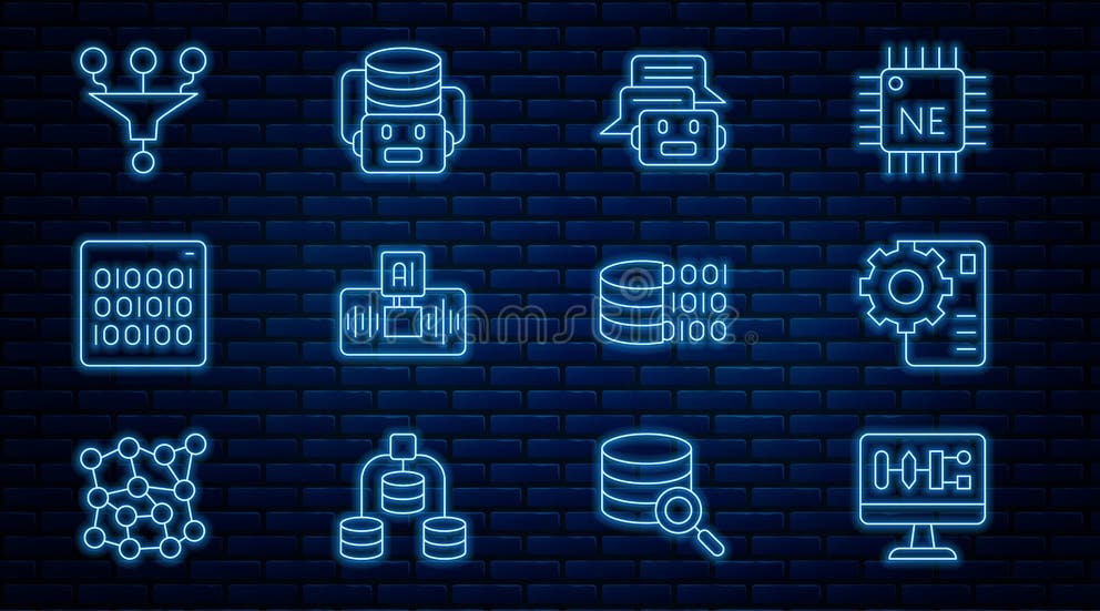 Set Line Algorithm Neural Network Chat Bot Artificial Intelligence Ai Binary Code Funnel