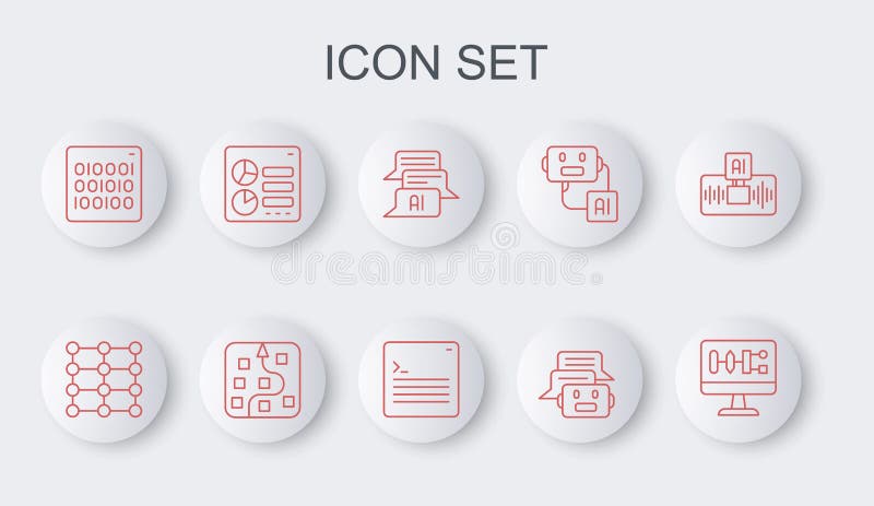 Set Line Algorithm Neural Network Chat Bot Binary Code Computer Api Interface And Web