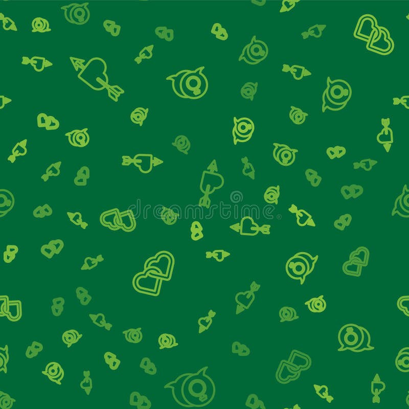 Set Line Amour with Heart and Arrow, Two Linked Hearts and Diamond ...