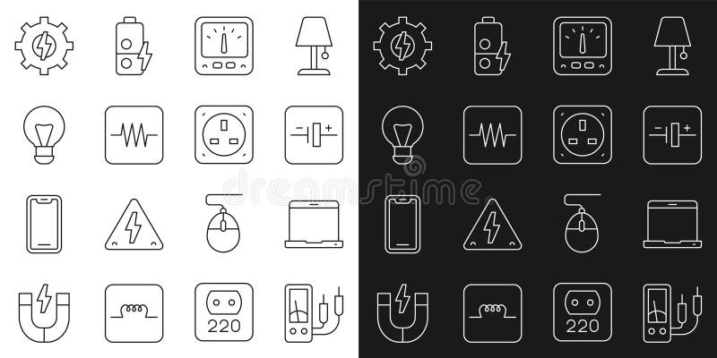Set Line Ampere Meter, Multimeter, Laptop, DC Voltage Source, Resistor ...