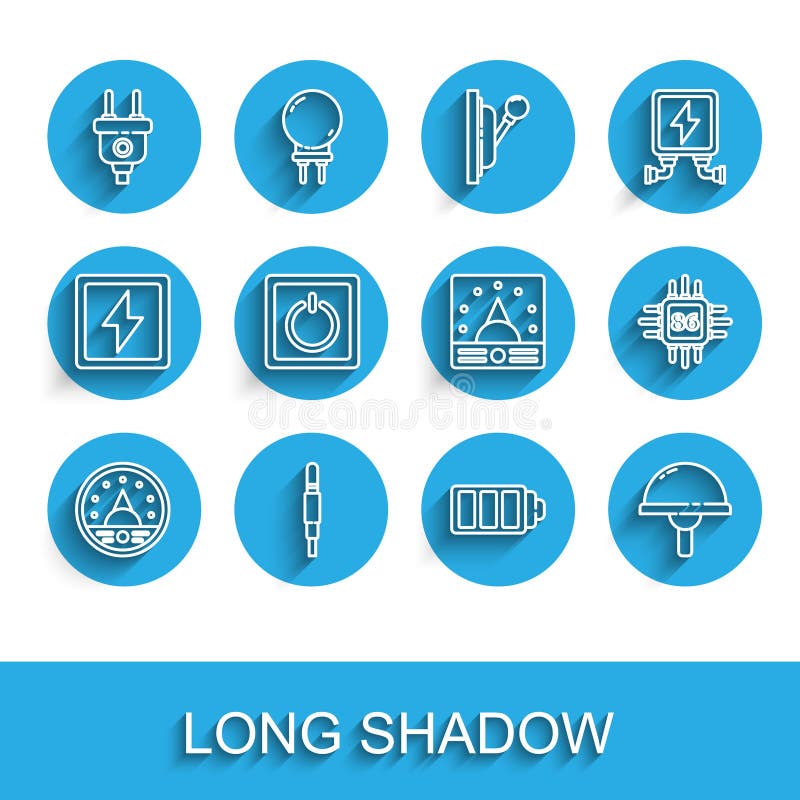 Set Line Ampere Meter, Multimeter, Voltmeter, Audio Jack, Electric Plug ...