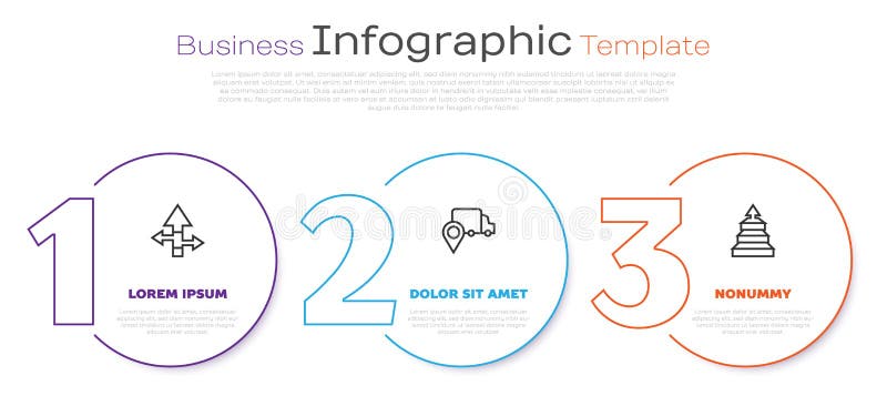 Set Line Arrow, Delivery Tracking and Pyramid Chart Infographics ...