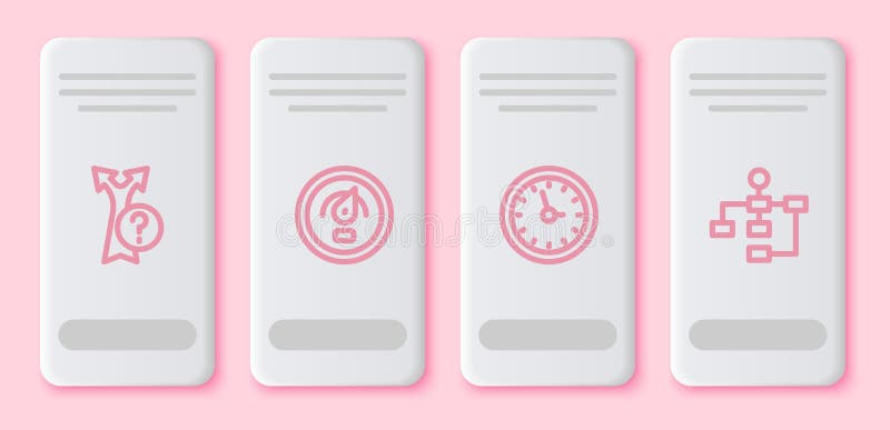 Set Line Arrow, Digital Speed Meter, Clock and Hierarchy Organogram ...