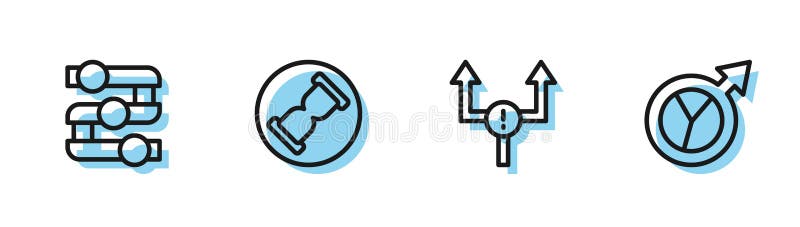 Set Line Arrow, Graph, Chart, Diagram, Old Hourglass with Sand and ... Set Line Arrow, Graph, Chart, Diagram, Old Hourglass with Sand and ...