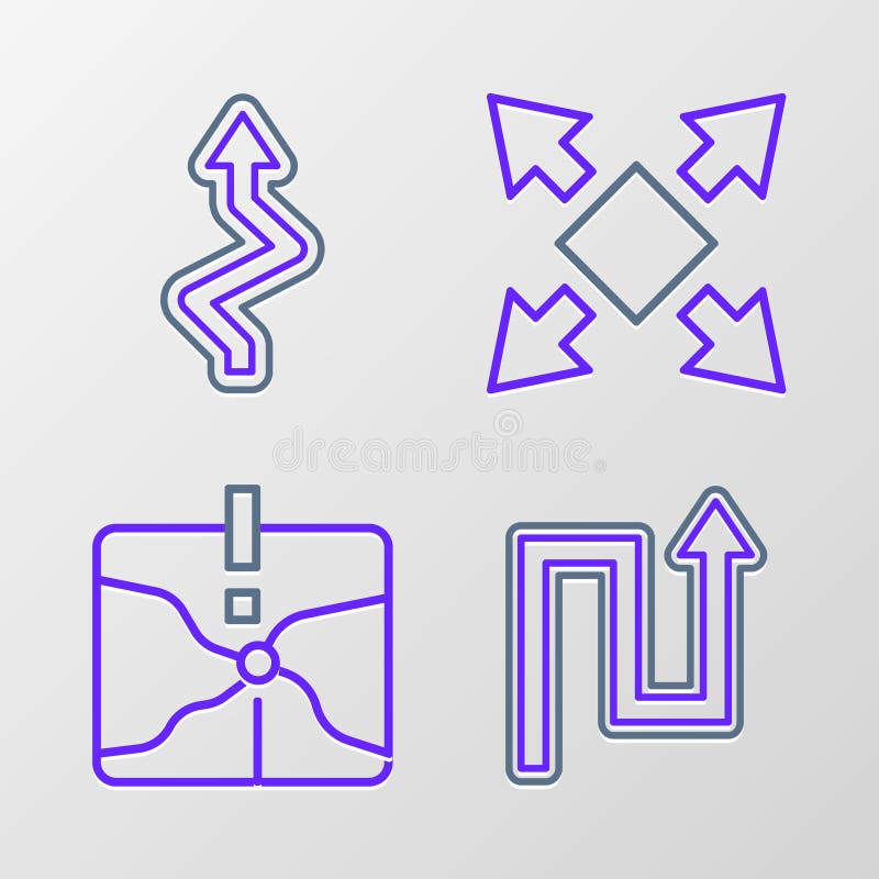 Set Line Arrow, Intersection Point, Many Ways Directional Arrow and ... Set Line Arrow, Intersection Point, Many Ways Directional Arrow and ...