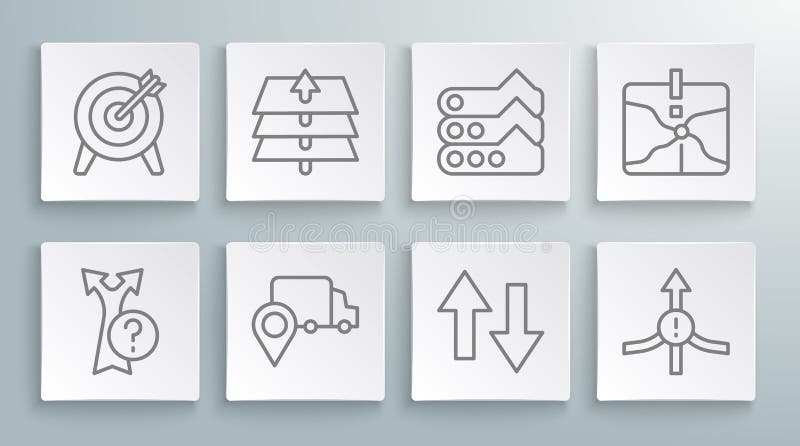Set Line Arrow, Layers, Delivery Tracking, Graph, Chart, Diagram ...