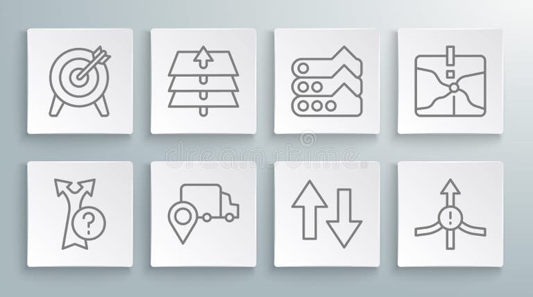 Set Line Arrow, Layers, Delivery Tracking, Graph, Chart, Diagram ...